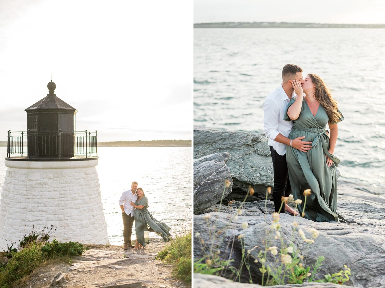 Castle Hill Lighthouse Engagement Session - Sarah Surette