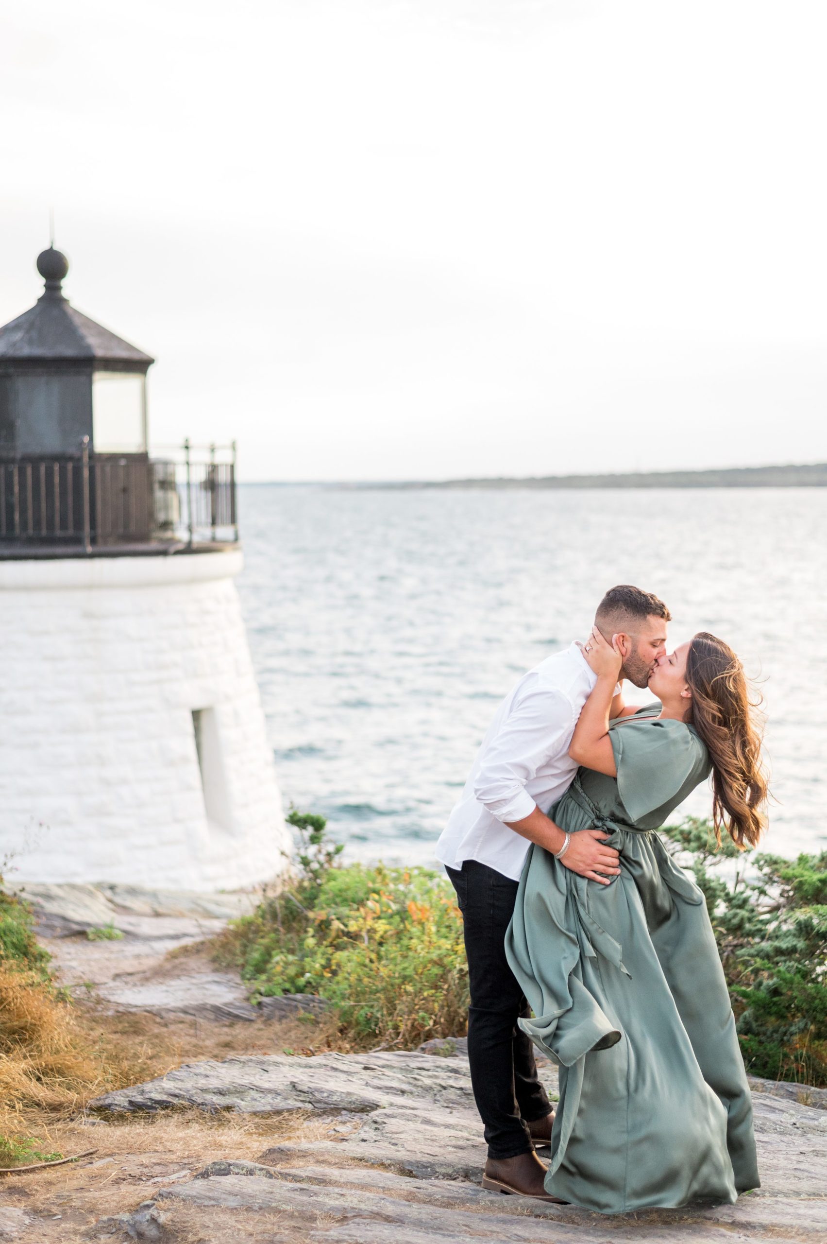 Castle Hill Lighthouse Engagement Session - Sarah Surette