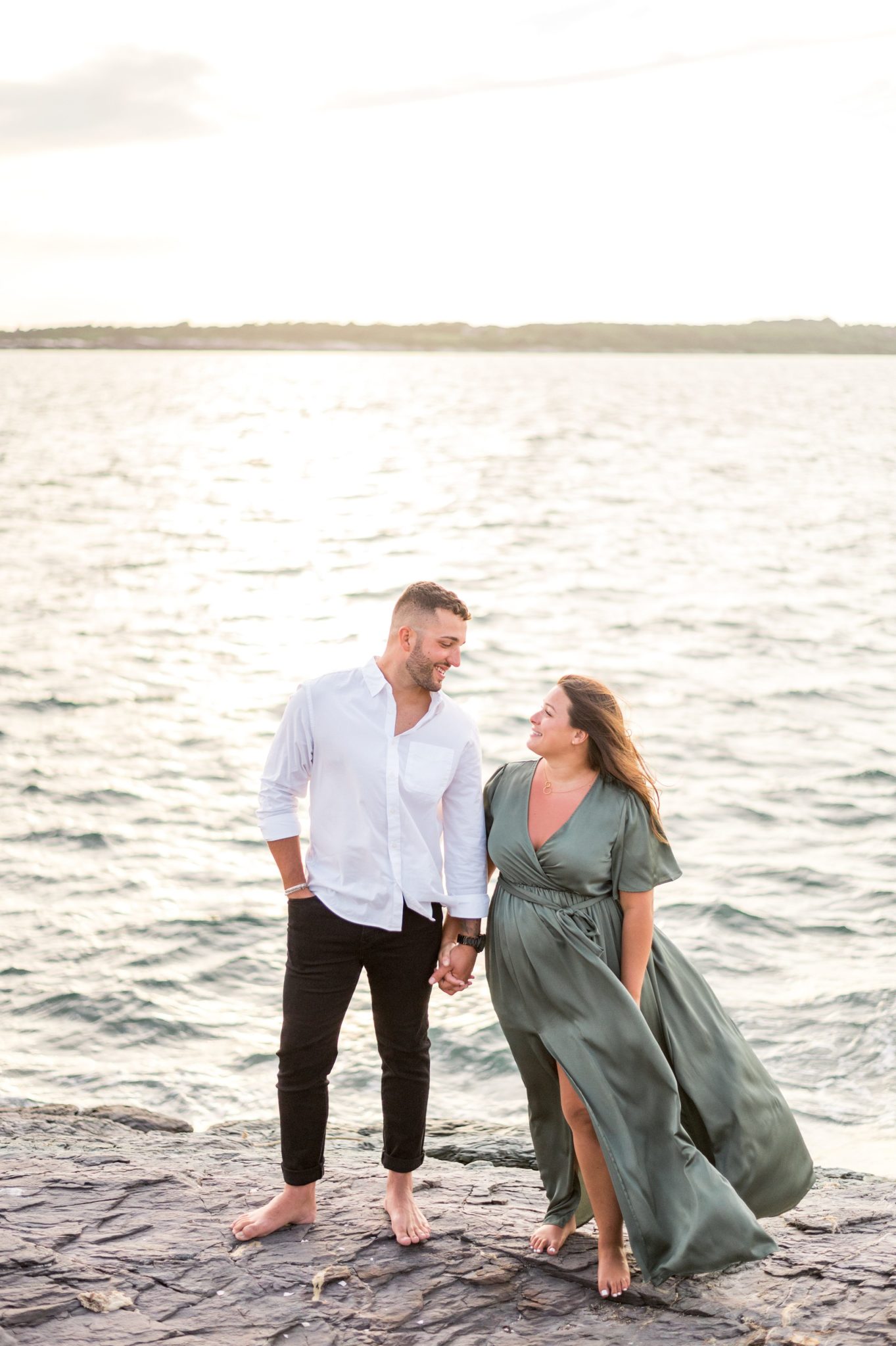 Castle Hill Lighthouse Engagement Session - Sarah Surette